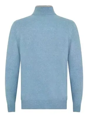 Fedeli Quarter-zip Long-sleeve Sweater - Blue
