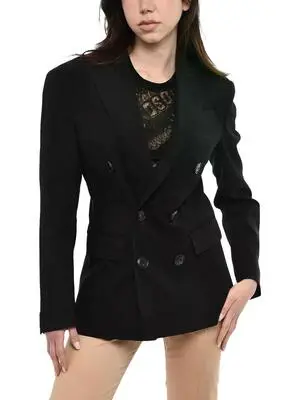 Dsquared2 Asymmetric Double-breasted Jacket - Black