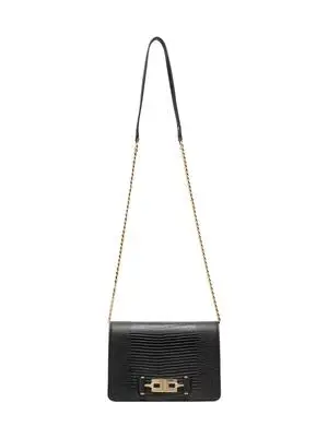 Elisabetta Franchi Lizard-effect Cross Body Bag - Black