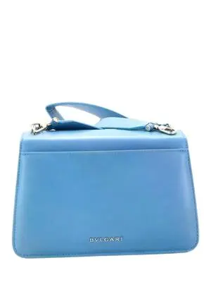 BVLGARI Serpenti Forever Maxi Chain Leather Medium Crossbody Bag - Blue