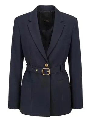 Pinko Belted Single-breasted Blazer - Blue