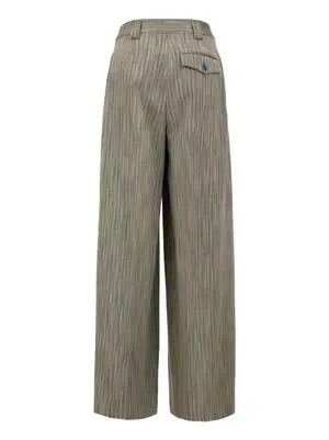 Paul Smith Herringbone Wide-leg Pleated Trousers - Grey