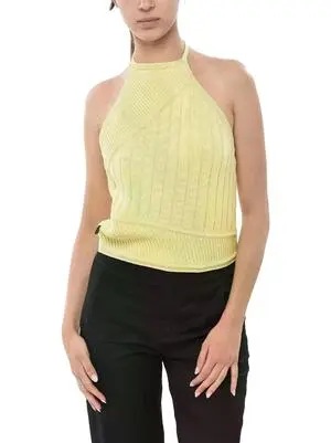 Woolrich Crochet Halterneck Top - Yellow