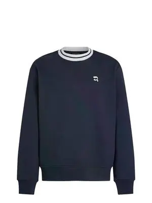 Karl Lagerfeld Ikon Striped-neck Sweatshirt - Blue