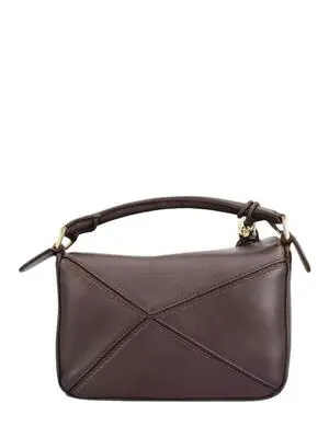 Loewe Mini Featherlight Puzzle Bag In Nappa Lambskin - Brown