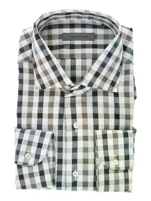 Corneliani Checked French-collar Shirt - White