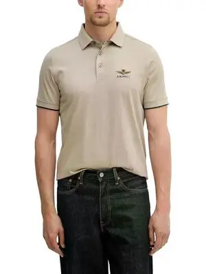 AERONAUTICA MILITARE Logo-embroidered Polo Shirt - Neutrals