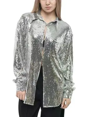 Giuseppe Di Morabito Sequin Embellished Shirt - Silver