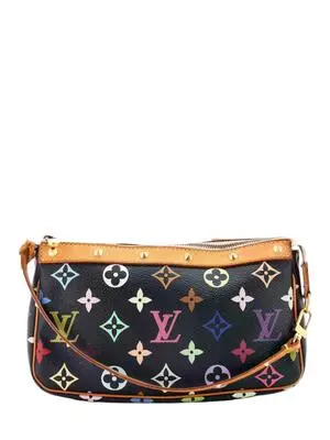 LOUIS VUITTON Pochette Accessoires Monogram Multicolor Clutch Bag - Black