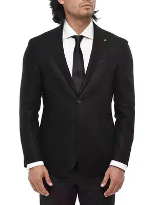 Corneliani Cc Collection Silk-twill Blazer - Black