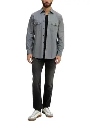 Armani Exchange Ripstop Flap-pocket Shirt - Grey