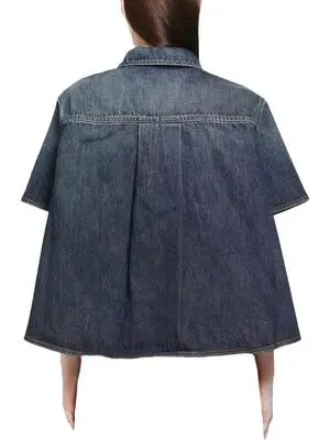 Loewe Short Sleeve Embroidered Anagram Shirt - Blue