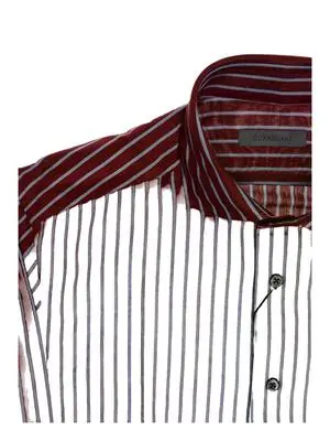 Corneliani Striped French-collar Shirt - Red