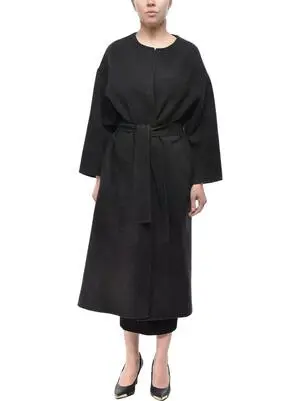 SUPER BLOND Belted Single-breasted Coat - Grey