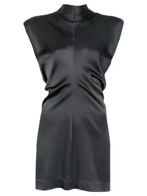 Federica Tosi Ruched Mock Neck Mini Dress - Grey