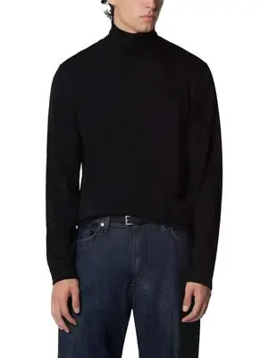 ROBERTO COLLINA Roll Neck Wool Sweater - Black