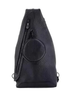 LOUIS VUITTON Monogram Shadow Leather Sling Bag - Black