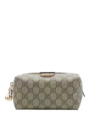 Gucci Gg Supreme Ophidia Cosmetic Pouch - Neutrals
