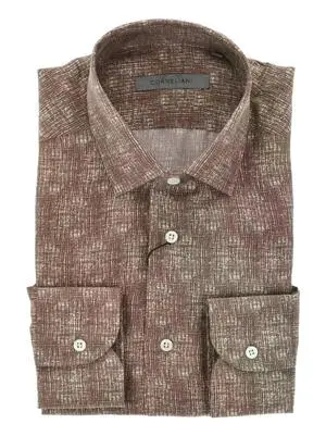 Corneliani French-collar Silk Shirt - Brown