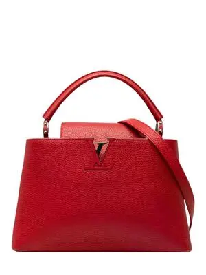 LOUIS VUITTON 2016 Taurillon Capucines Mm Satchel - Red