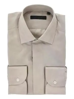 Corneliani Silk Concealed-placket Shirt - Neutrals