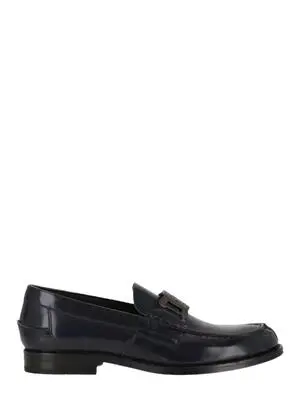 TOD'S Leather Loafers With Chain Link Detail - Blue