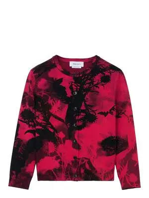 Alexander McQueen Floral Jacquard Cardigan - Red