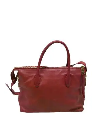 Miu Miu 2016 Madras Top Handle Leather Bag - Red