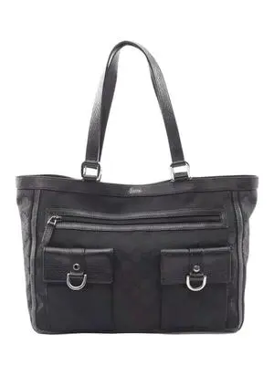 Gucci 2000s Abby Gg-pattern Tote Bag - Black