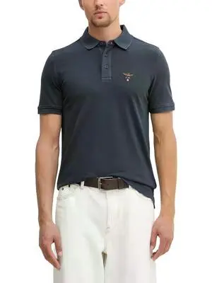AERONAUTICA MILITARE Logo-embroidered Piqué Polo Shirt - Blue