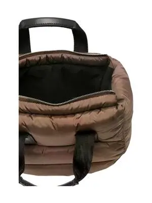 Moncler Quilted Tote Bag With Top Handles - Brown