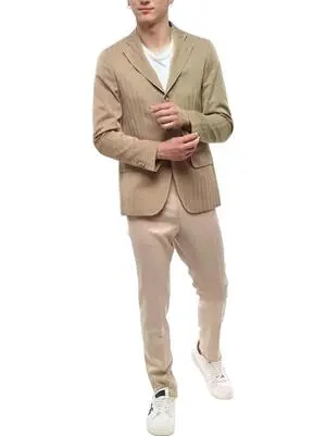 Corneliani Herringbone Cotton Blazer - Neutrals