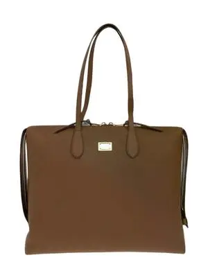 Dolce & Gabbana Vittoria Logo-plaque Leather Shoulder Bag - Brown