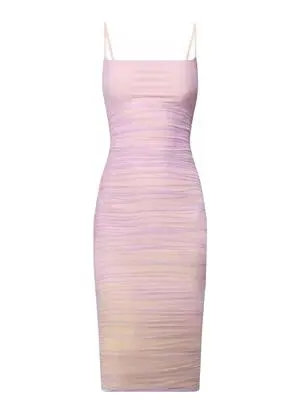 Herve Leger Zia Ruched Midi Dress - Pink