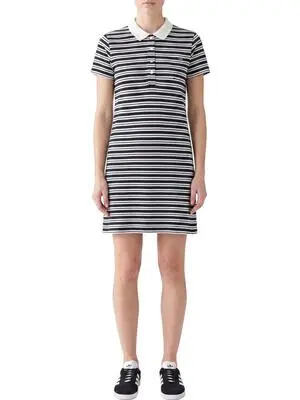 A.p.c. Striped Polo Shirt Dress - Blue
