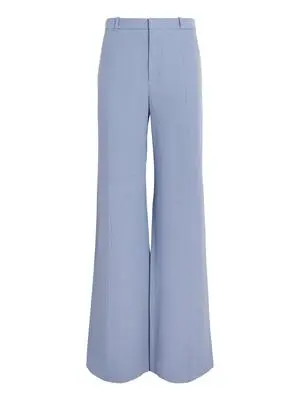 Chloé Linen Flared Wide-leg Trousers - Blue