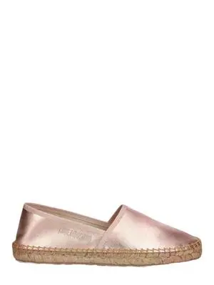 Moschino Metallic Logo-embossed Espadrilles - Pink