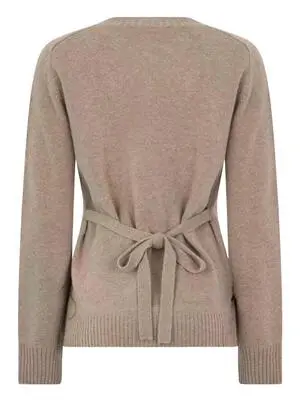 P.a.r.o.s.h Feather-trim Tie-waist Sweater - Neutrals