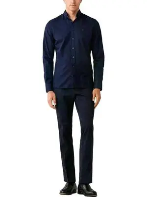 HACKETT LONDON Brompton Garment-dyed Oxford Shirt - Blue