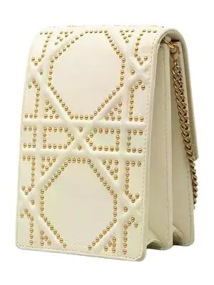 Dior 2017 Studded Lambskin Vertical Diorama Crossbody Bag - Neutrals