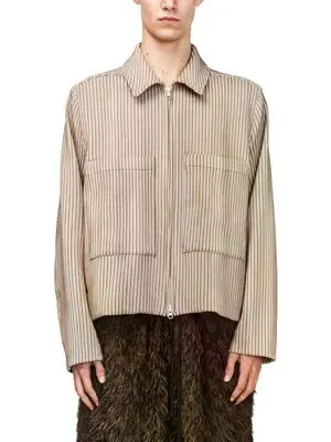 SONG FOR THE MUTE Patch-pocket Cropped Jacket - Neutrals