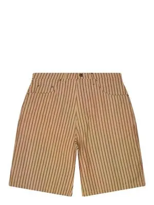 PLEASURES Striped Cat Print Shorts - Neutrals