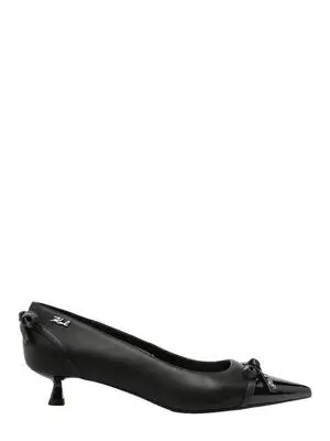 Karl Lagerfeld Pasha Bow Detail Pointed Toe Pumps - Black