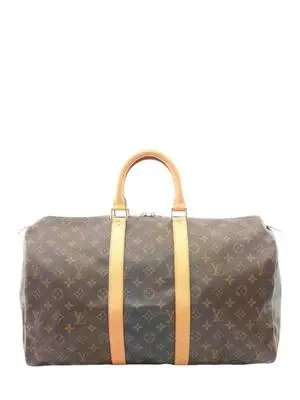 LOUIS VUITTON Keepall Monogram Canvas Travel Bag - Brown