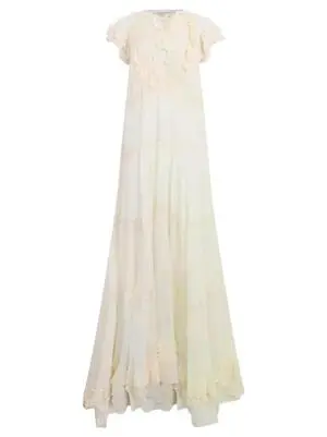 Philosophy Di Lorenzo Serafini Ruffled Lace-trim Maxi Dress - Neutrals
