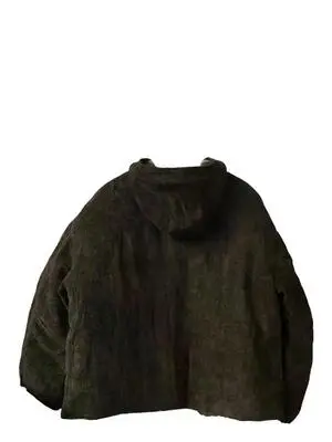 AVIVA JIFEI XUE Padded Linen-velvet Parka - Brown