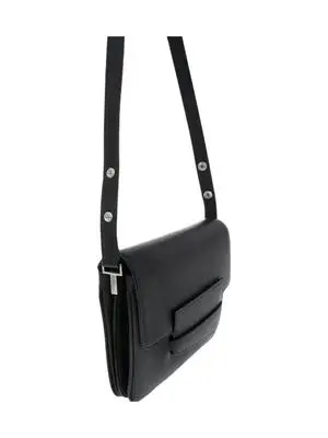 Il Bisonte Hammered Leather Shoulder Bag - Black