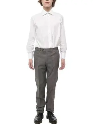 Corneliani Belt-loop Pressed-crease Trousers - Grey