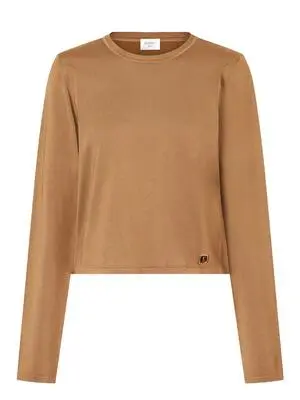 Saint Laurent Woven Logo T-shirt - Brown
