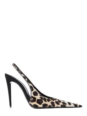Saint Laurent Guermantes 110 Pony Hair Slingback Pumps - Multi